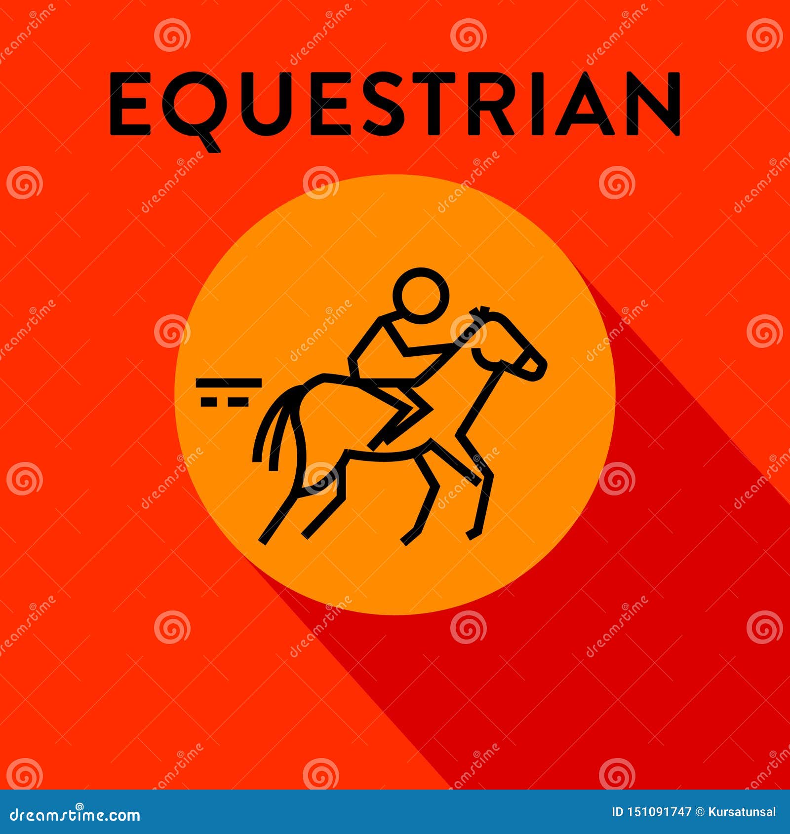 Modern Equestrian Icon with Linear Vector Stock Vector - Illustration ...