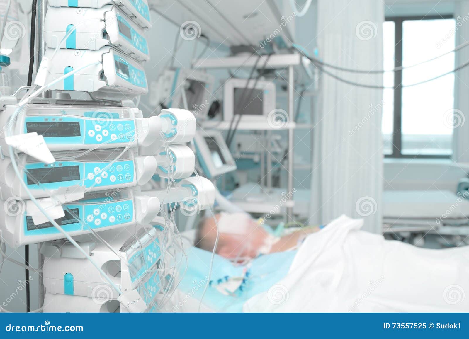 Modern Equipment in Intensive Care Stock Image - Image of indoors ...