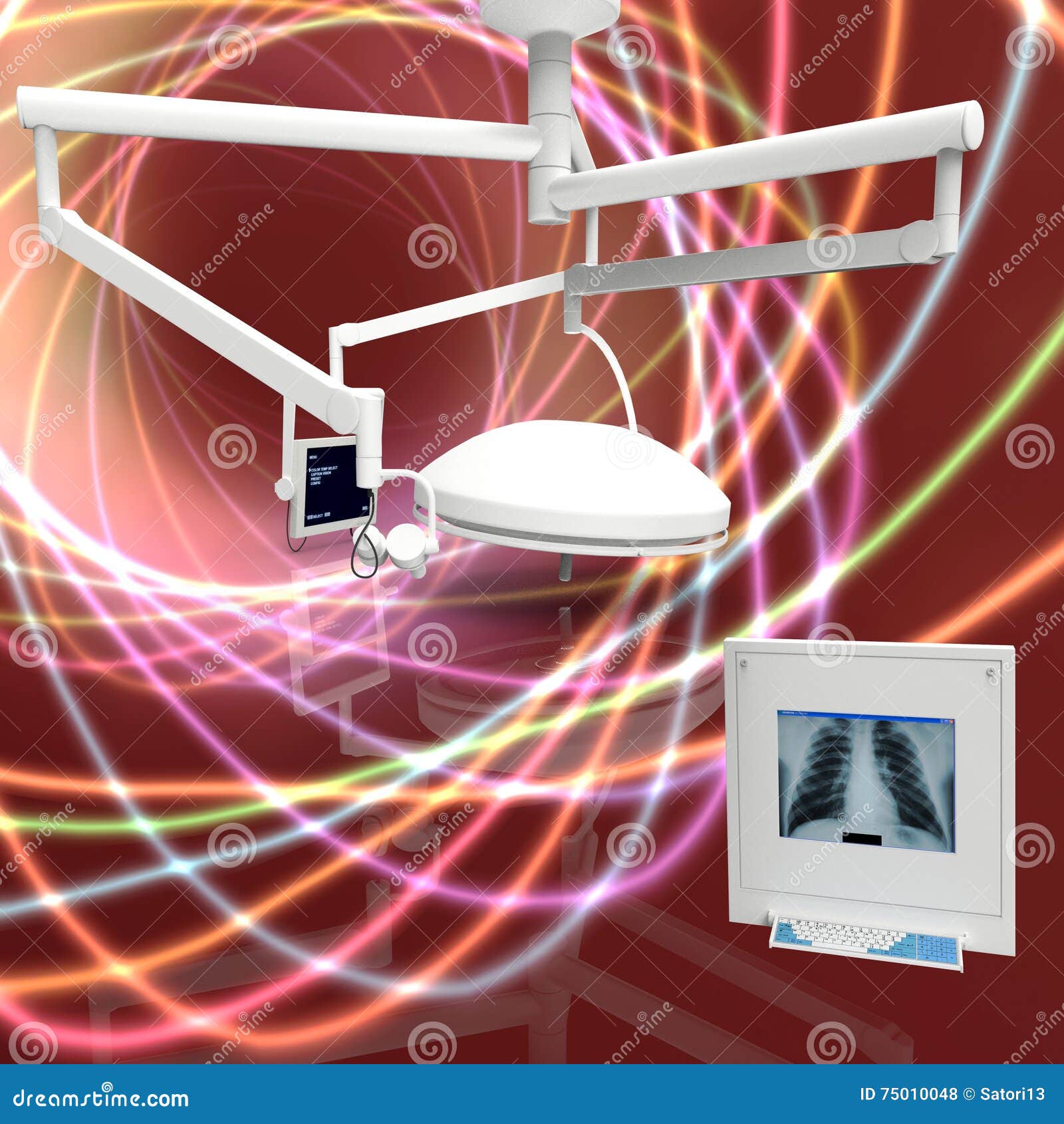 Modern Equipment in Operating Room of Hospital 3d Illustration Stock ...