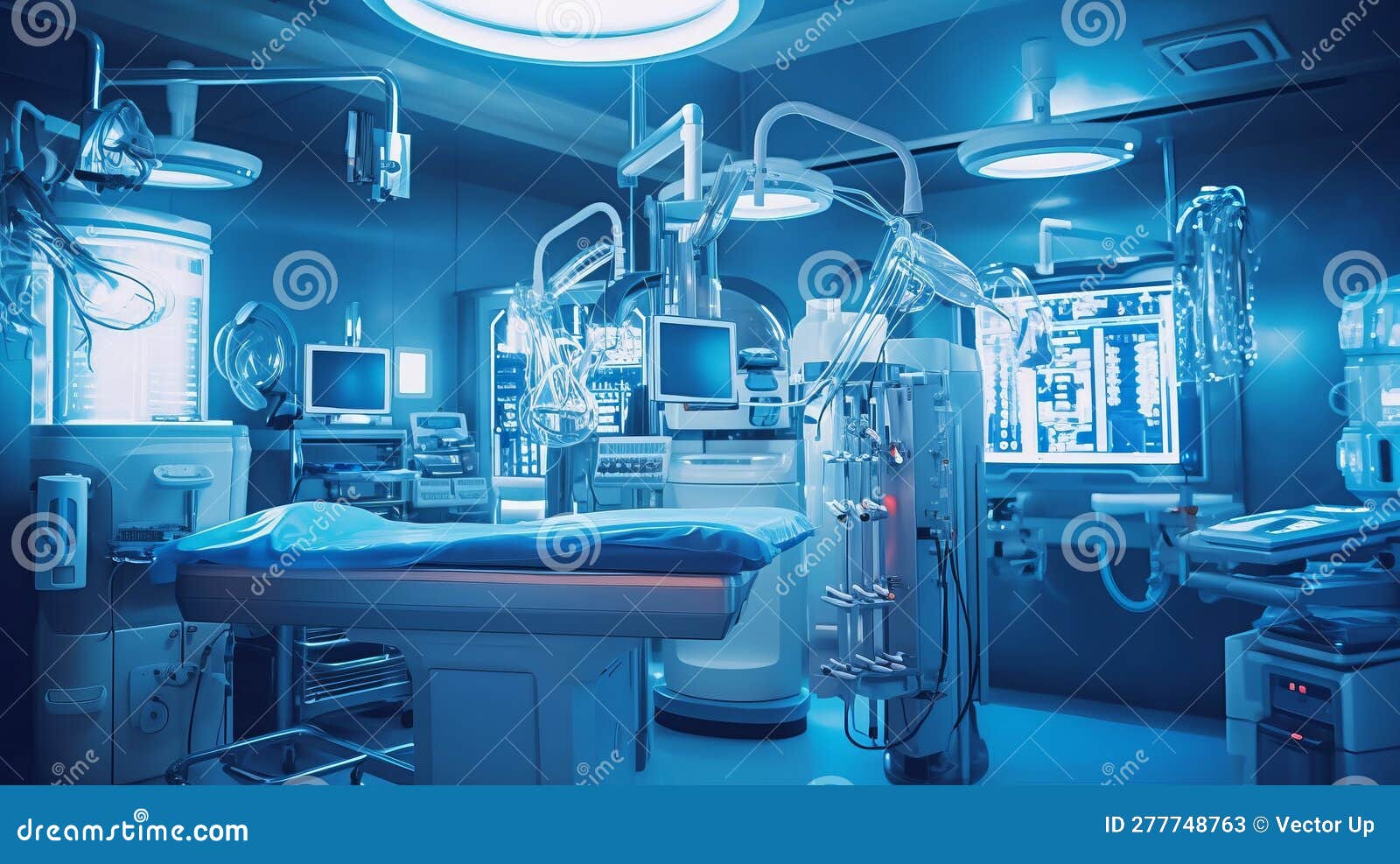 Modern Equipment in Operating Room. Medical Devices Stock Illustration ...
