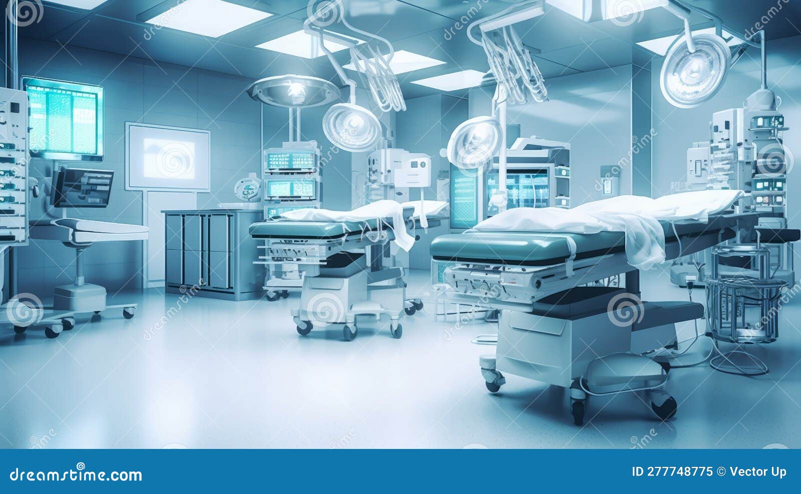 Modern Equipment in Operating Room. Medical Devices Stock Illustration ...
