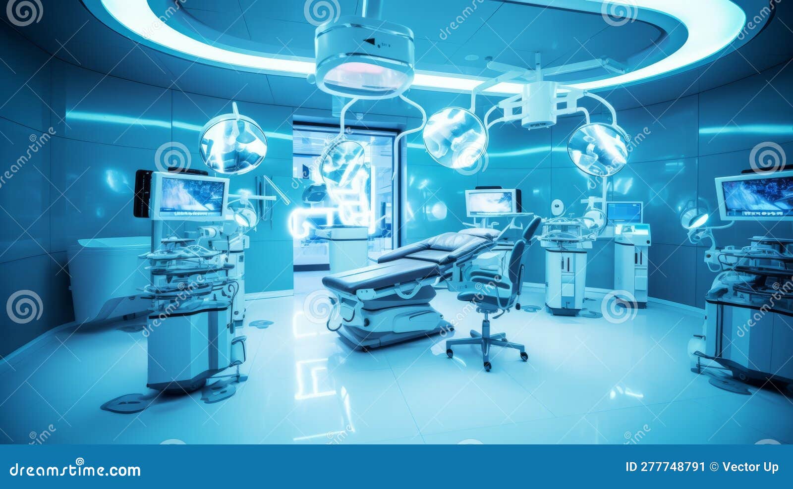 Modern Equipment in Operating Room. Medical Devices Stock Illustration ...