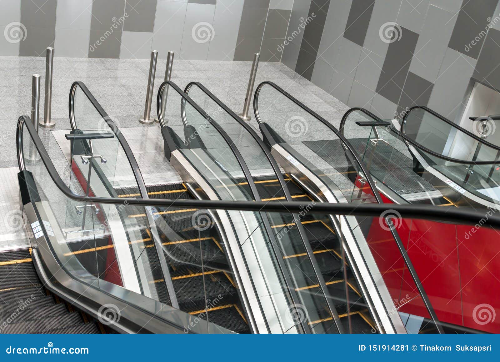 Modern Escalator Comfortable Facilities in Modern Building Stock Image ...