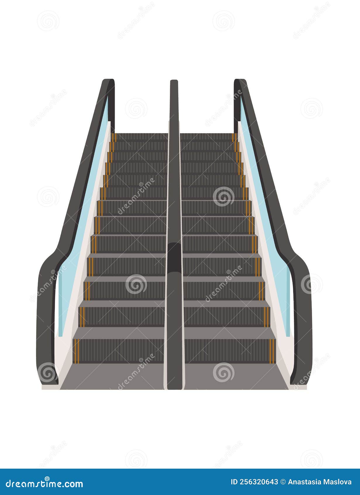 Modern Escalator Electronic Stairs with Glass Vector Illustration ...