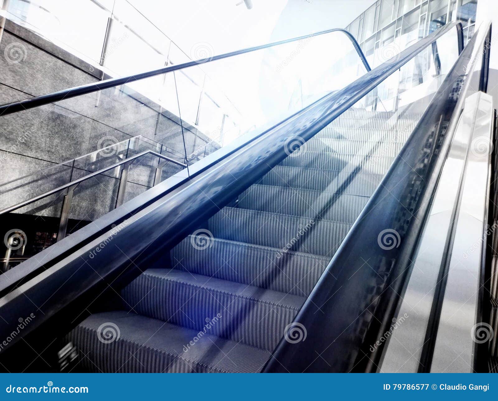 Modern Escalator in Public Square in Milan Modern District Stock Image ...