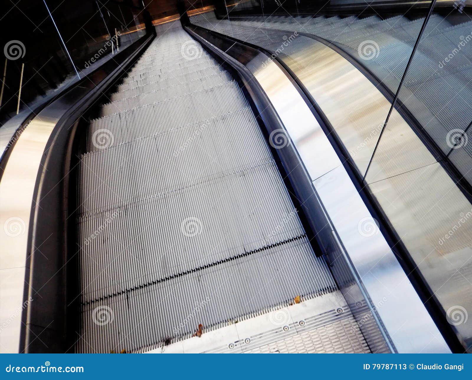 Modern Escalator in Public Square in Milan Modern District Stock Image ...