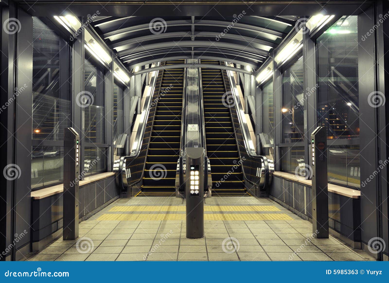 Modern escalators stock image. Image of architecture, interior - 5985363