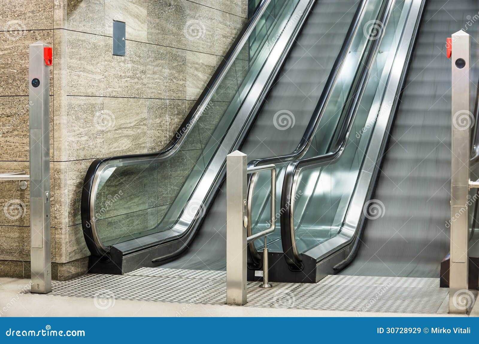 Modern Escalators with Blurred Motion Stock Image - Image of movement ...