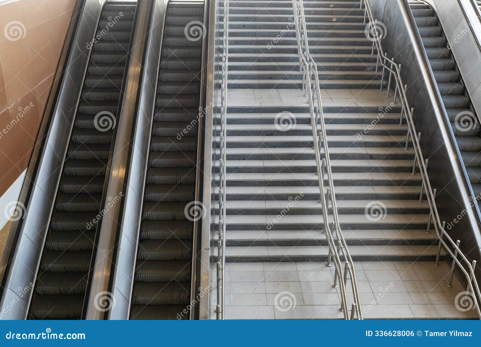 Modern Escalators or Modern Escalator Electronic System Stock Photo ...