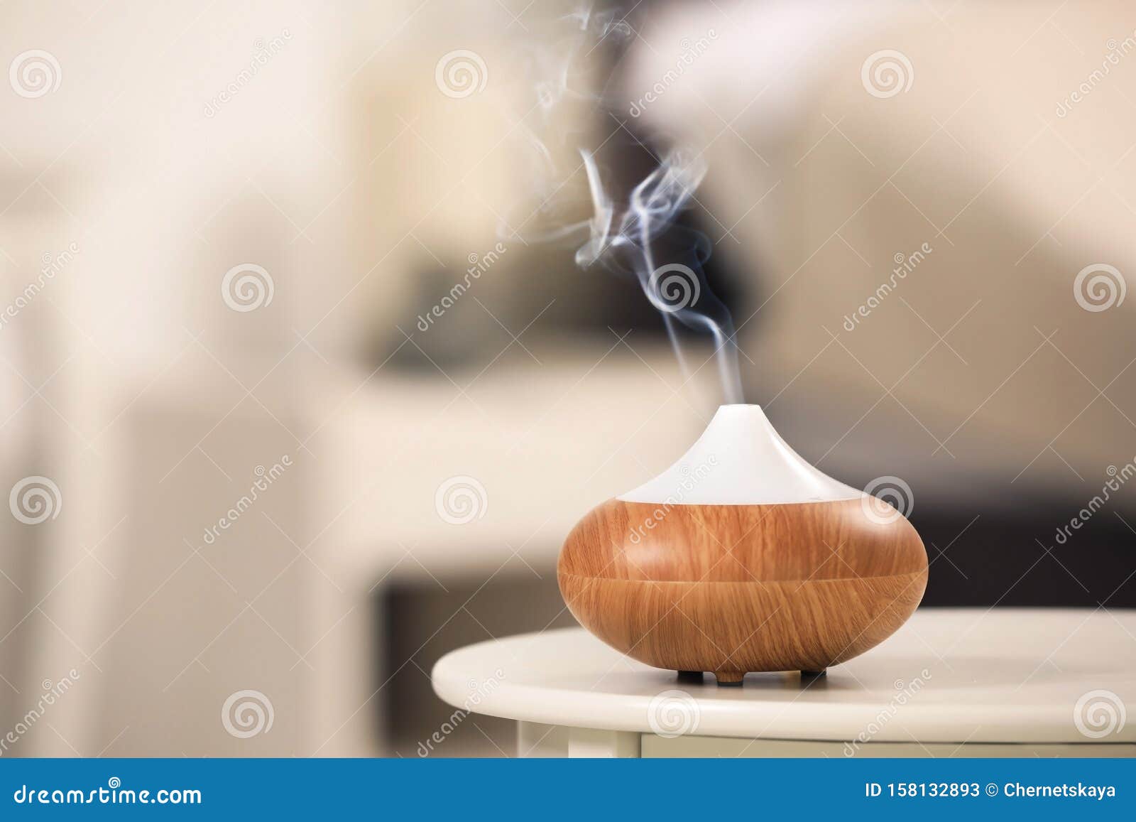 Modern Essential Oil Diffuser on Table Indoors Stock Image - Image of ...