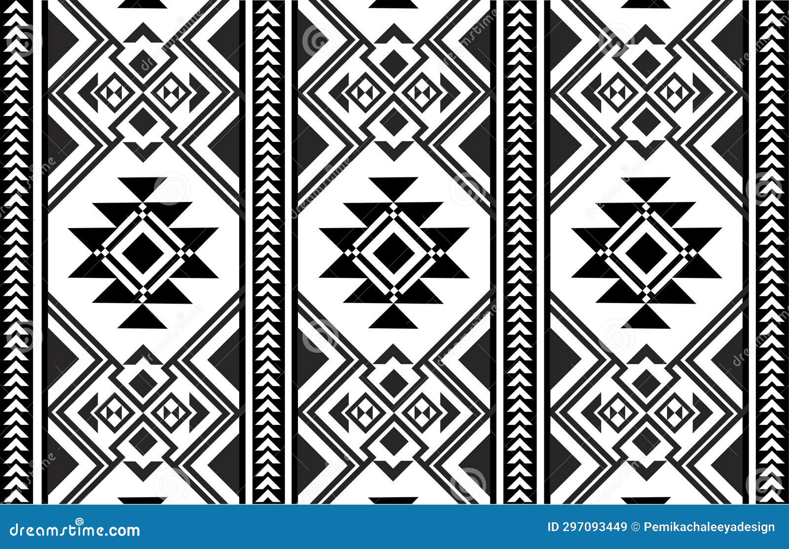 Modern Ethnic Tribal Traditional Black and White Aztec Pattern Stock ...