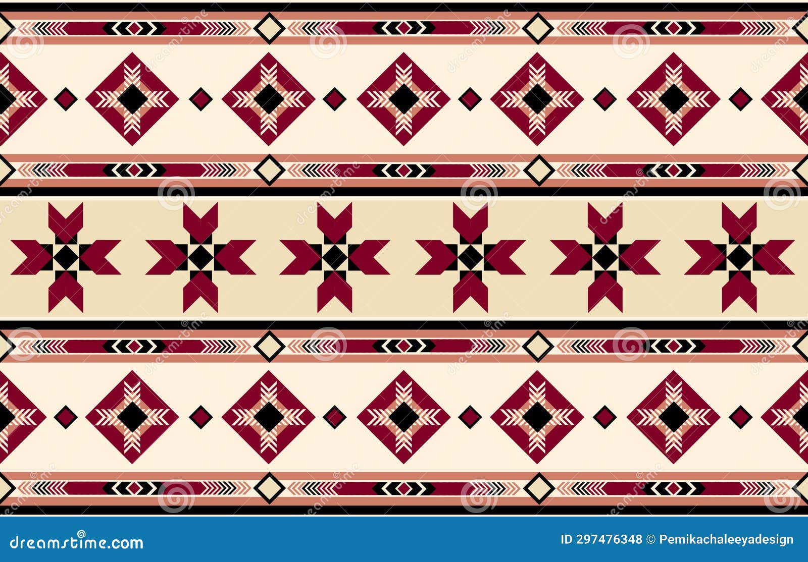 Modern Ethnic Tribal Traditional Colorful Aztec Stripe Pattern Stock ...