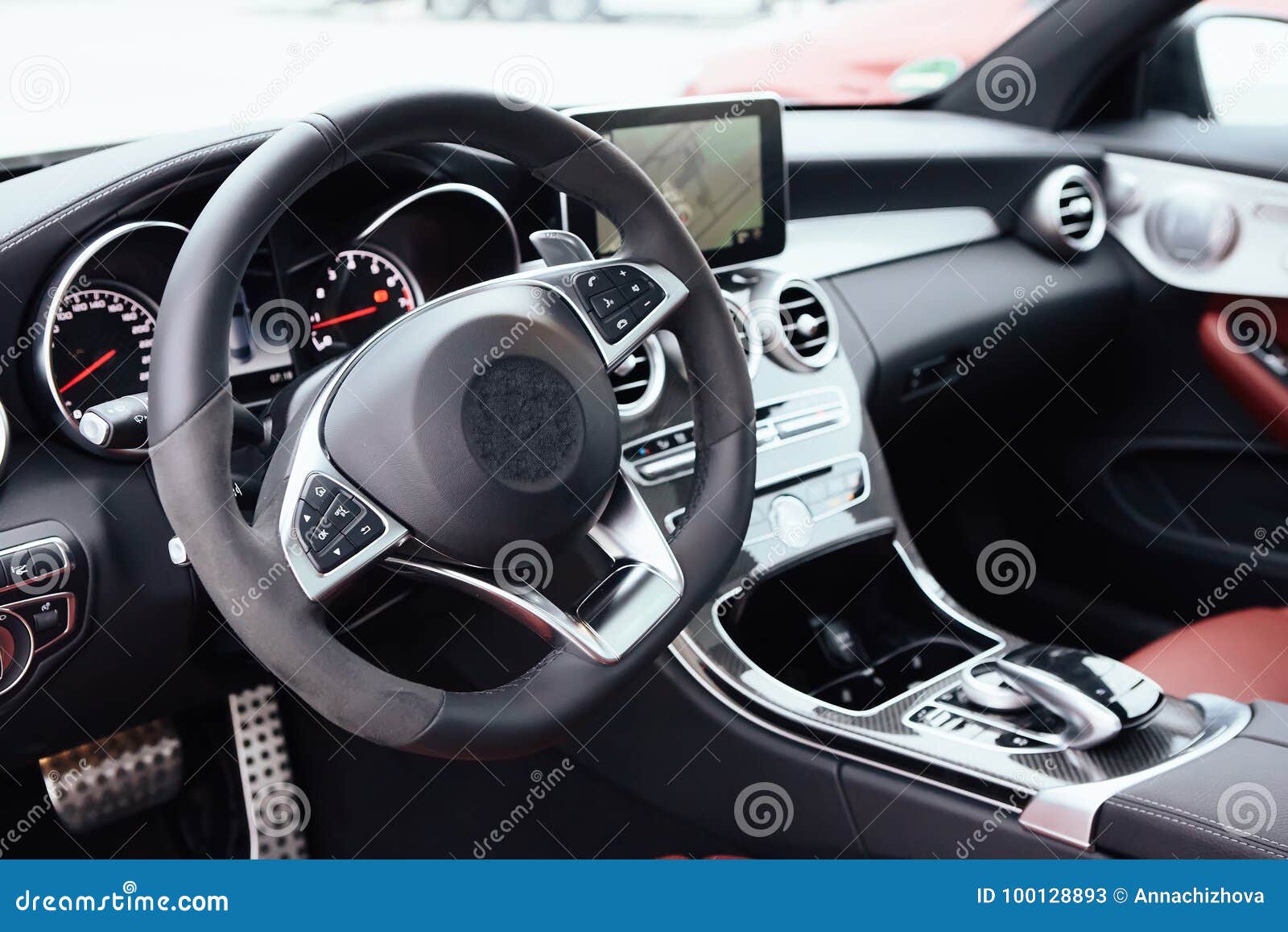 Modern European Car Interior Stock Image - Image of cockpit, interior ...
