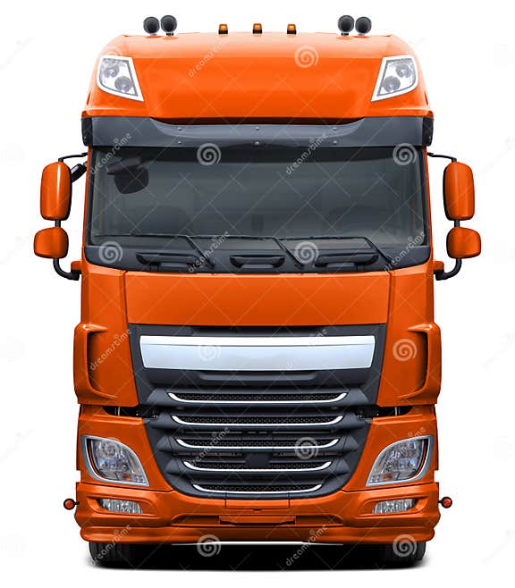 Modern European Daf Xf Truck In Orange Stock Image Illustration Of Black Shape 231204925