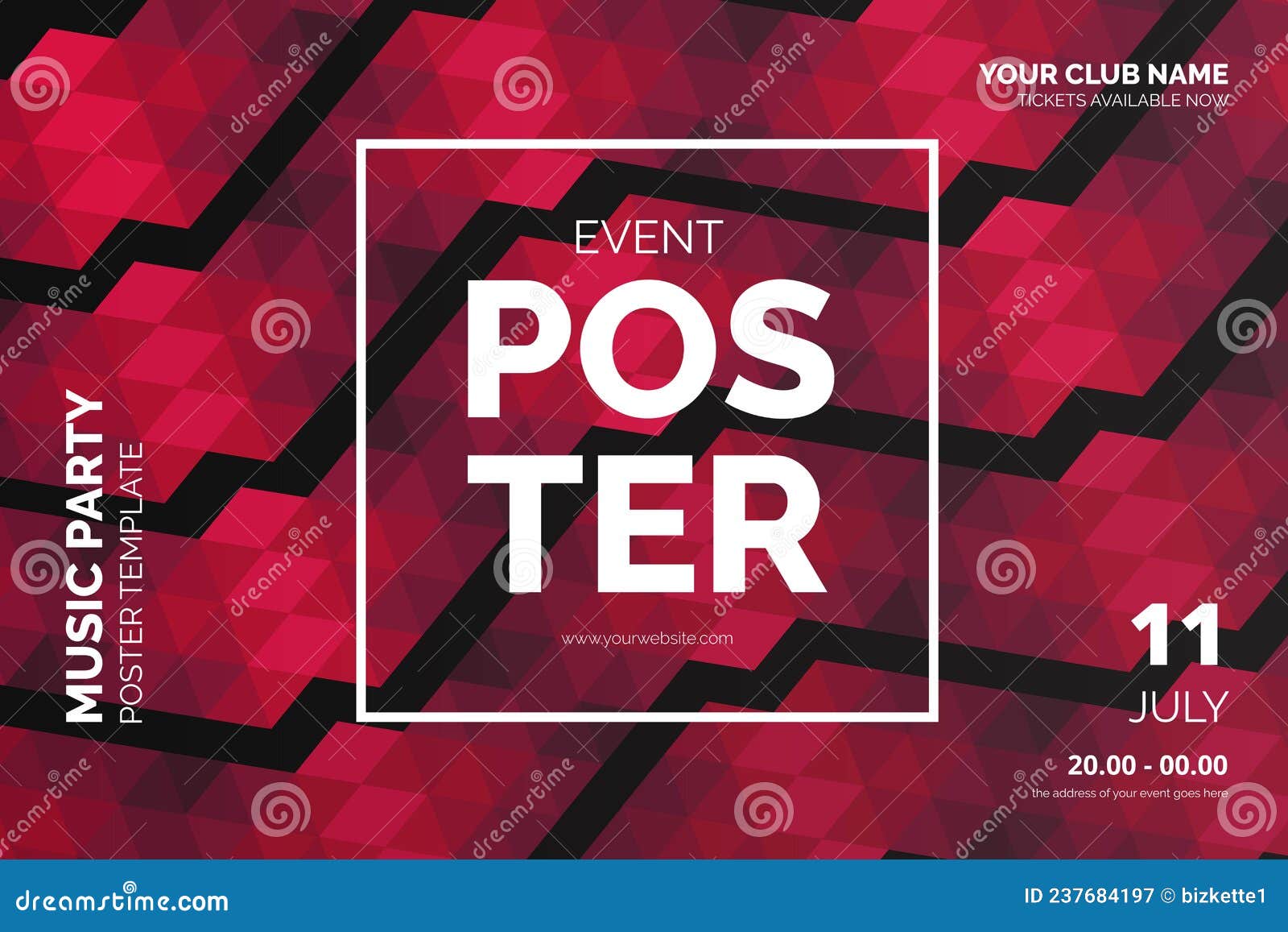 Modern Event Poster with Abstract Background Vector Illustration Stock ...
