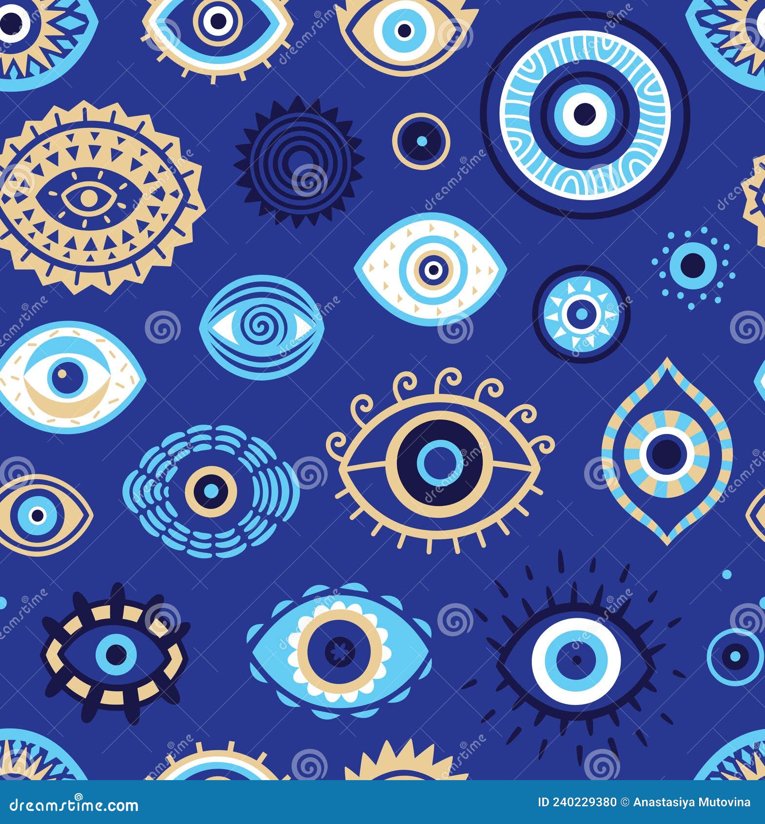 Evil Eye Pattern. Magic Amulet, Mystic Malevolent Glare And Spiritual ...