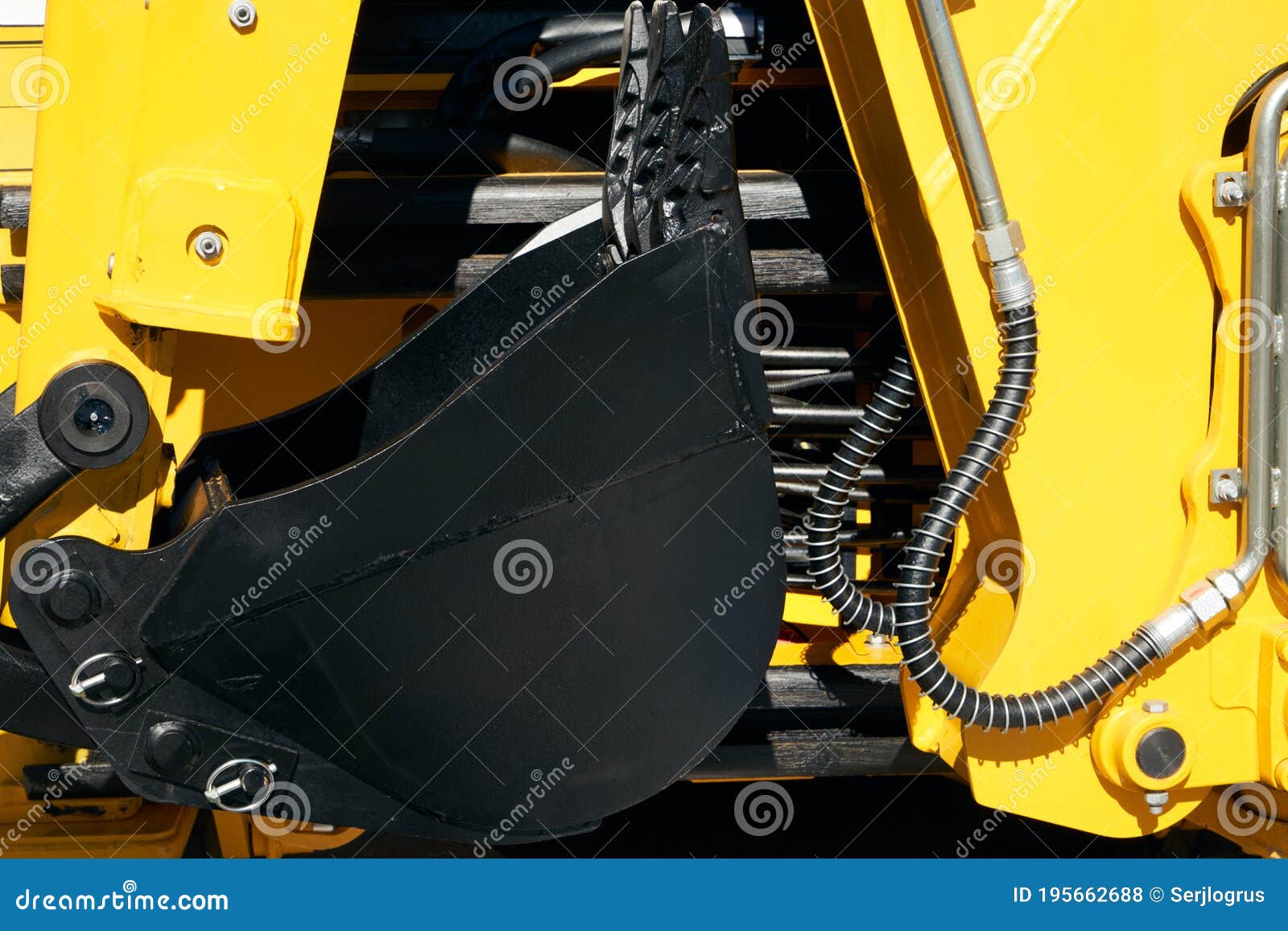 The Modern Excavator Performs Excavation Work On The Construction Site ...