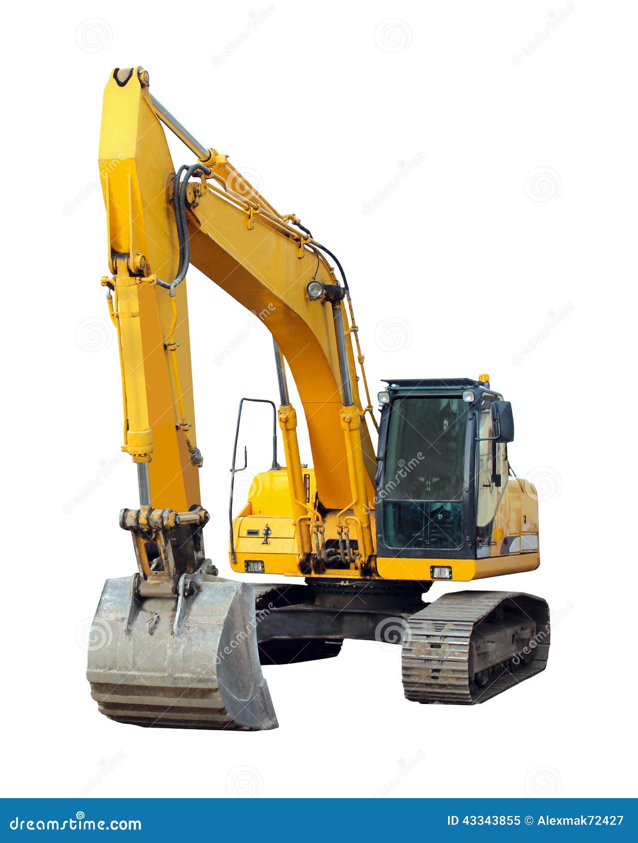 The Modern Excavator Performs Excavation Work On The Construction Site ...