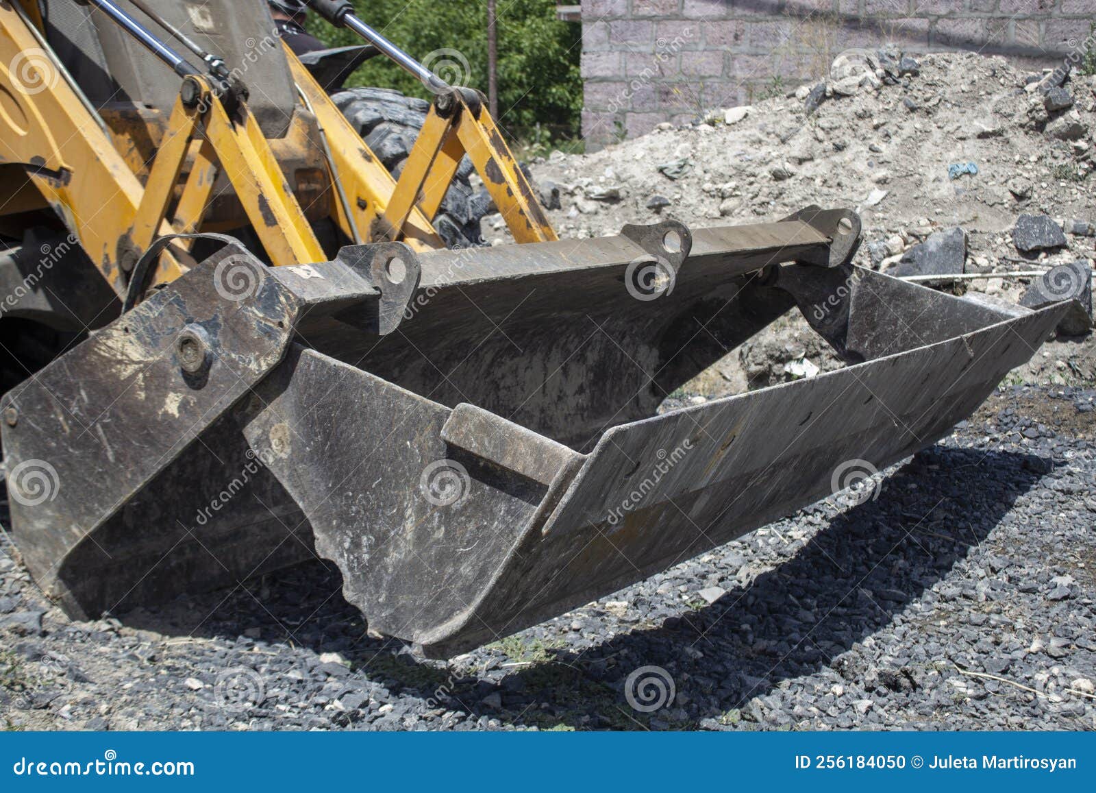 An Excavator Running A Concrete Demolition With A Hydraulic Breaker ...