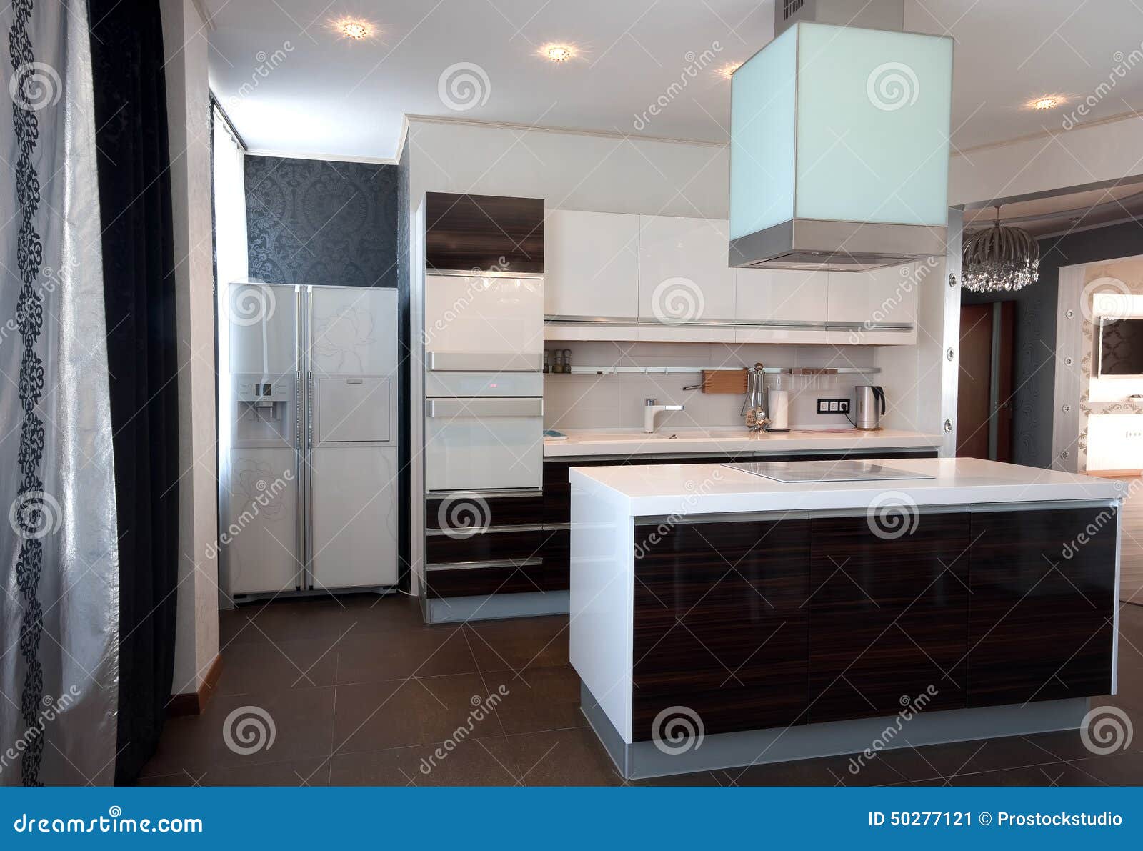 Modern Exclusive Design Kitchen Stock Image - Image of household, stove ...