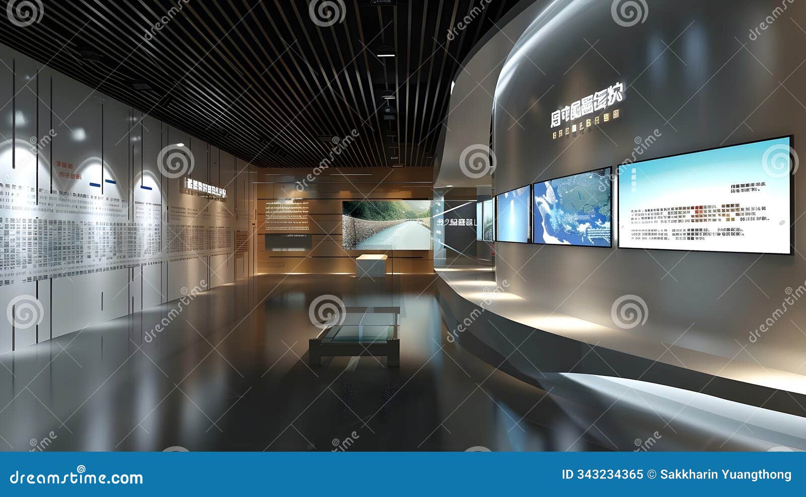 Modern Exhibition Hall Interior Design Generative AI Stock Illustration ...