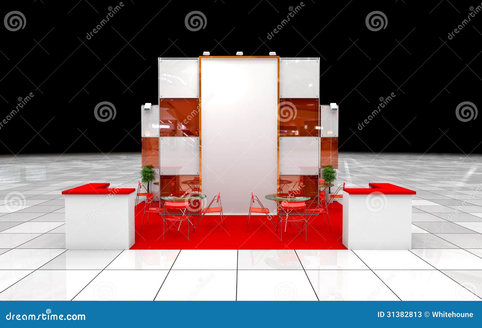 Modern exhibition stand stock illustration. Illustration of render ...