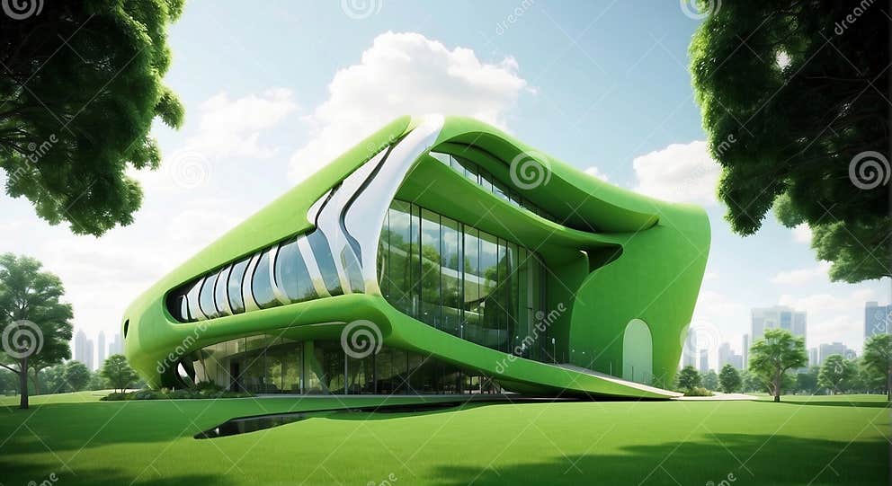 Modern Experimental Building Concept Stock Illustration - Illustration ...