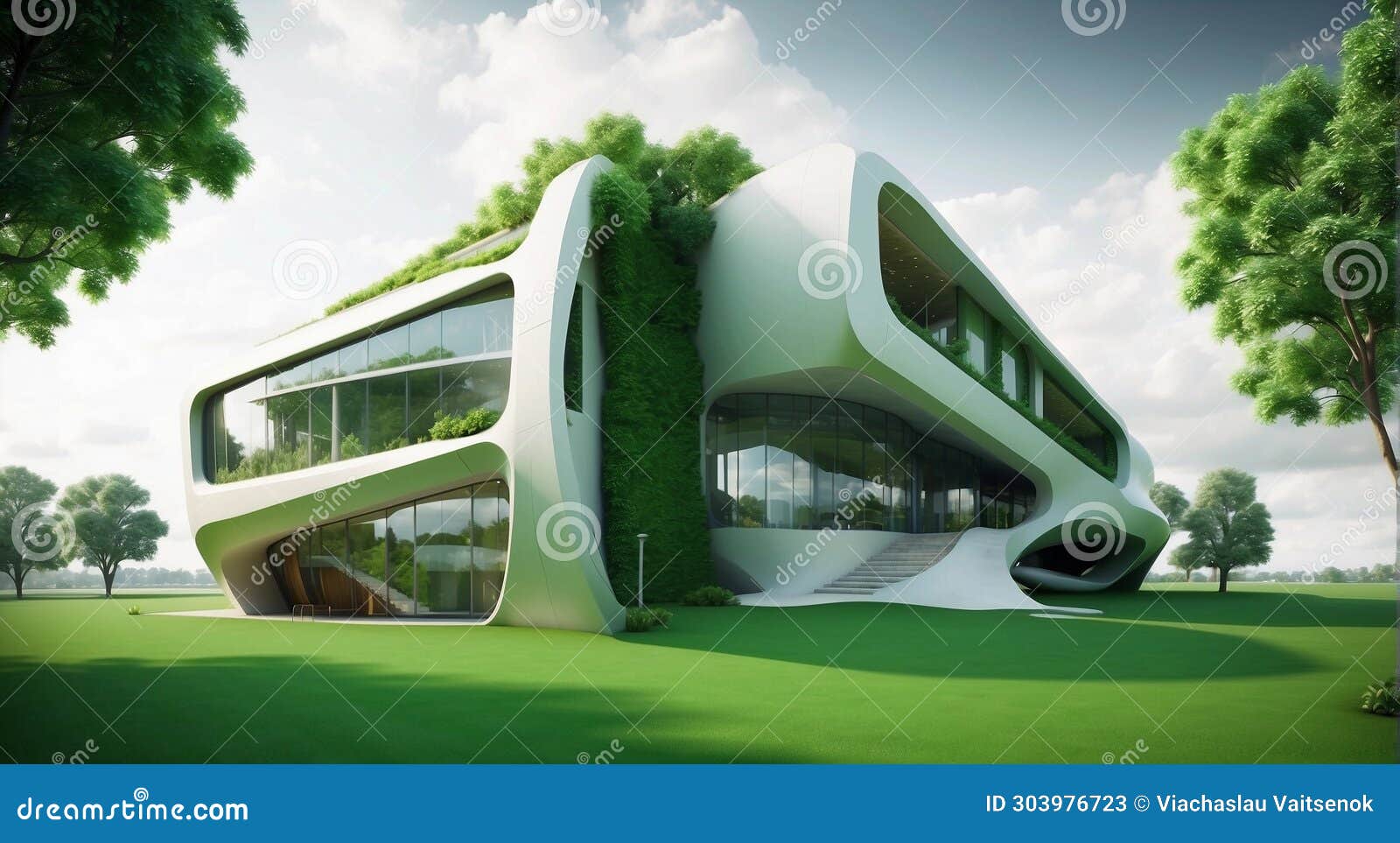 Modern Experimental Building Concept Stock Illustration - Illustration ...