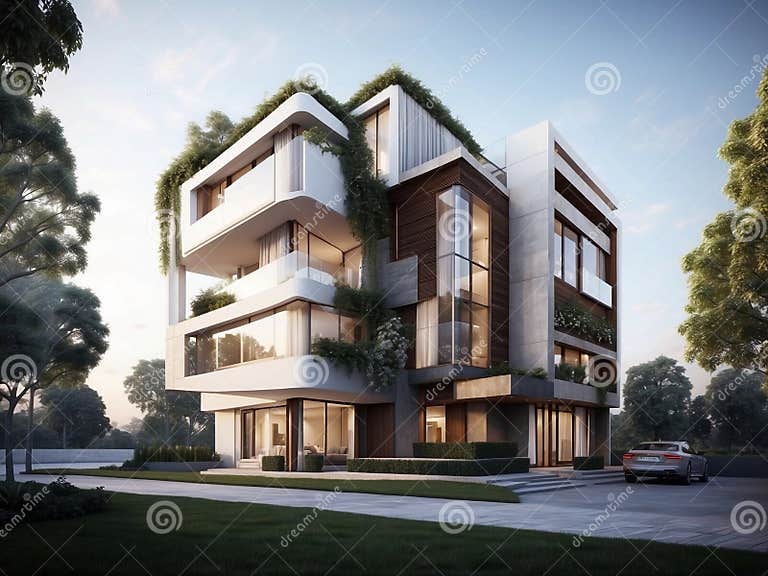 Modern Experimental Building Concept Stock Photo - Image of green, home ...