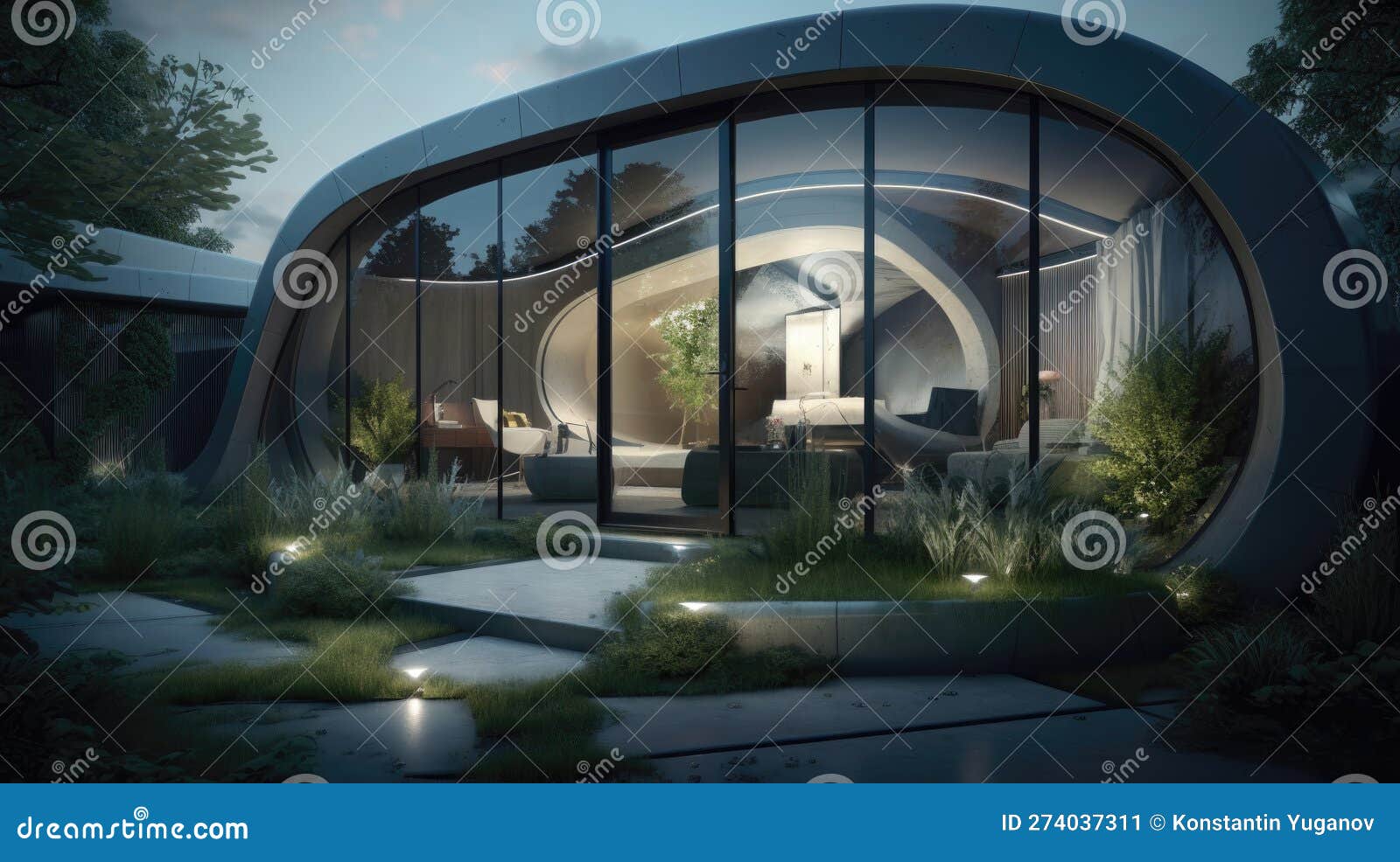 Modern exterior stock illustration. Illustration of bionic - 274037311