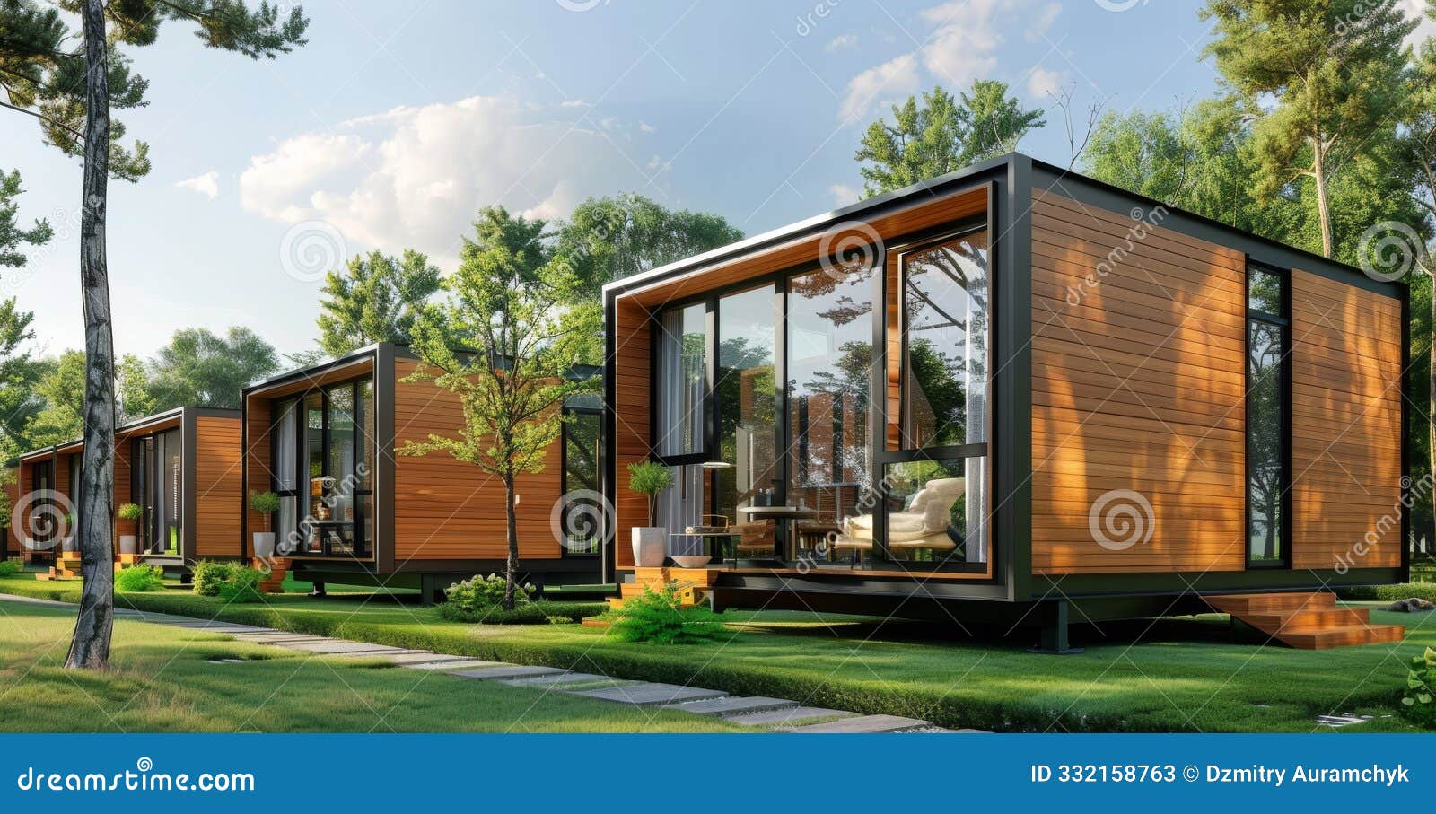 A Modern Exterior Design for Modular Homes Stock Image - Image of ...
