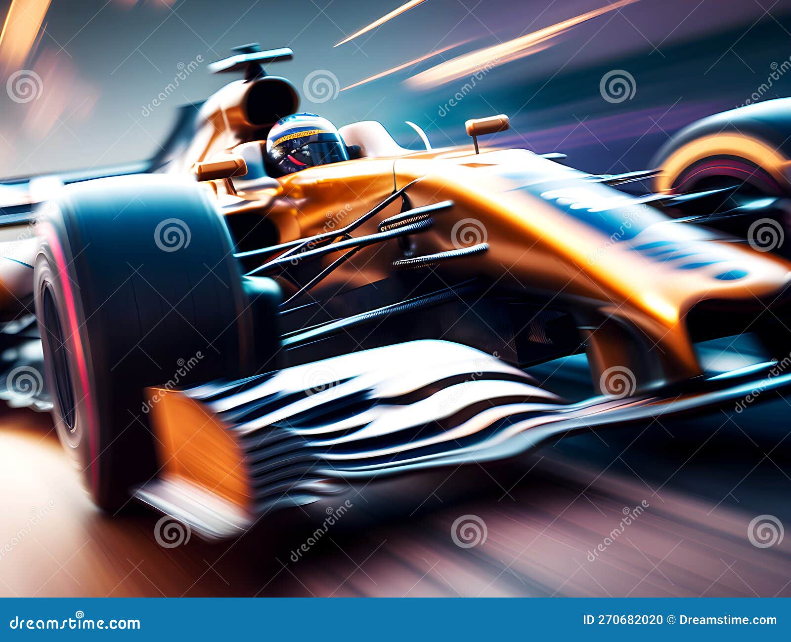 Modern F1 Car Run Fast on a Track, Generative Ai Illustration Stock ...