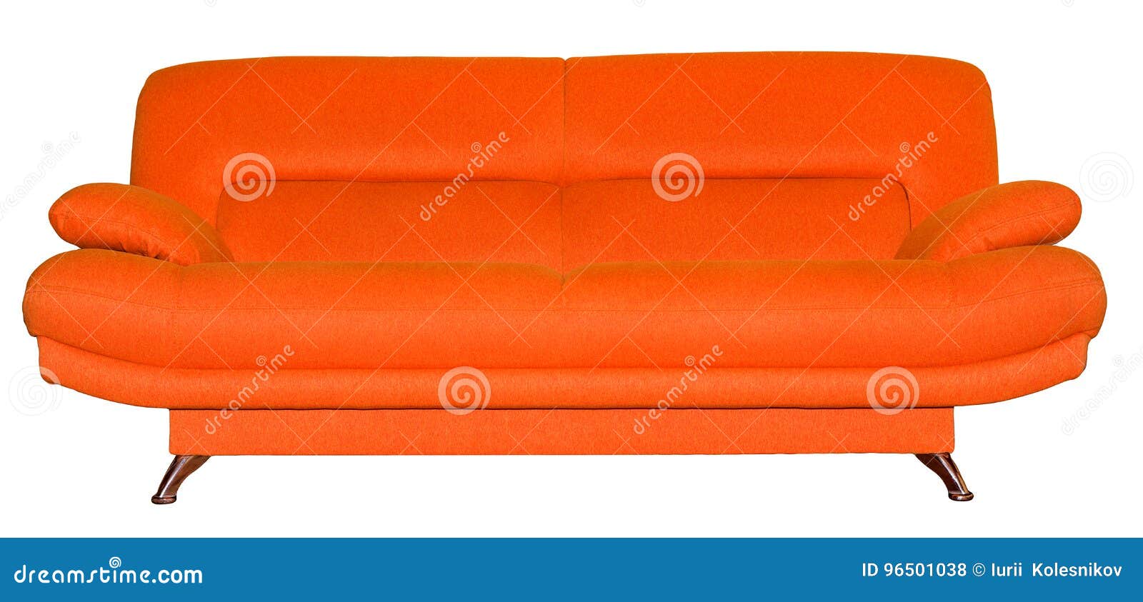 Modern Fabric Orange Sofa Isolated on White Stock Photo - Image of ...