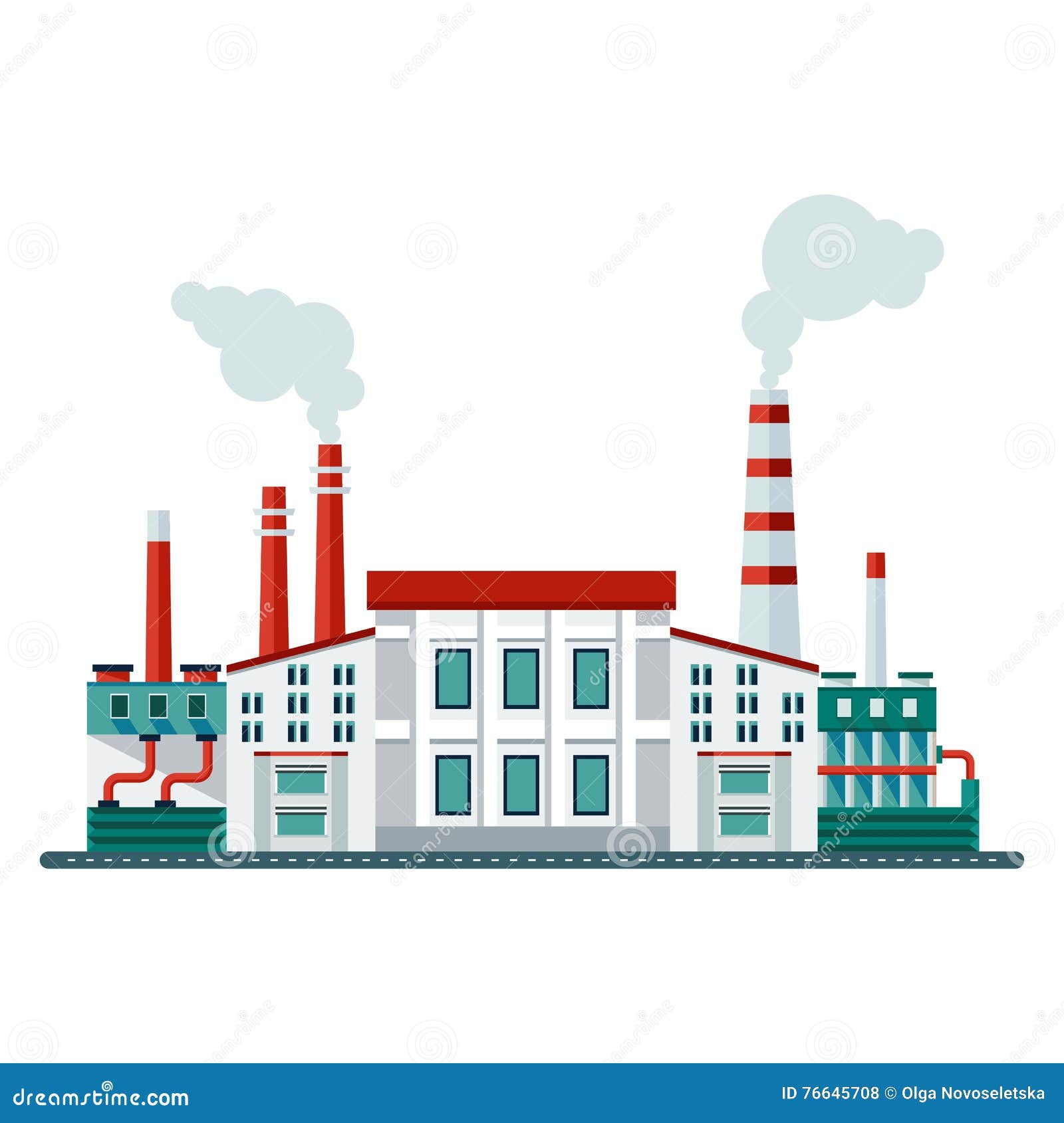 Modern Fabriek De Bouwpictogram Vector Illustratie - Illustration of ...