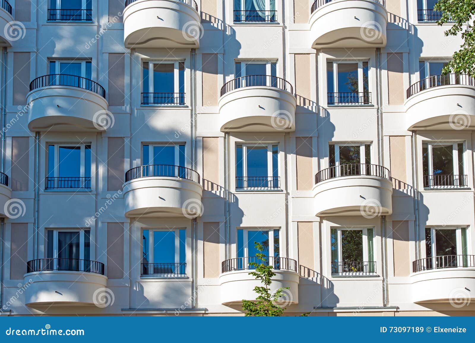 Modern Facade with Balconies Stock Image - Image of design, abstract ...