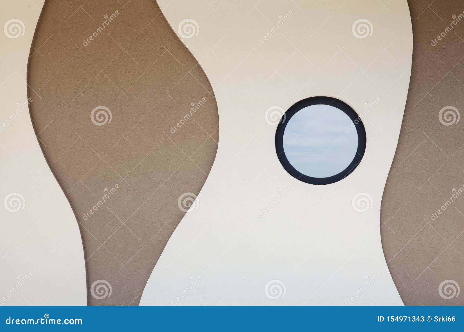 Modern Facade of a Building with Round Windows Stock Image - Image of ...