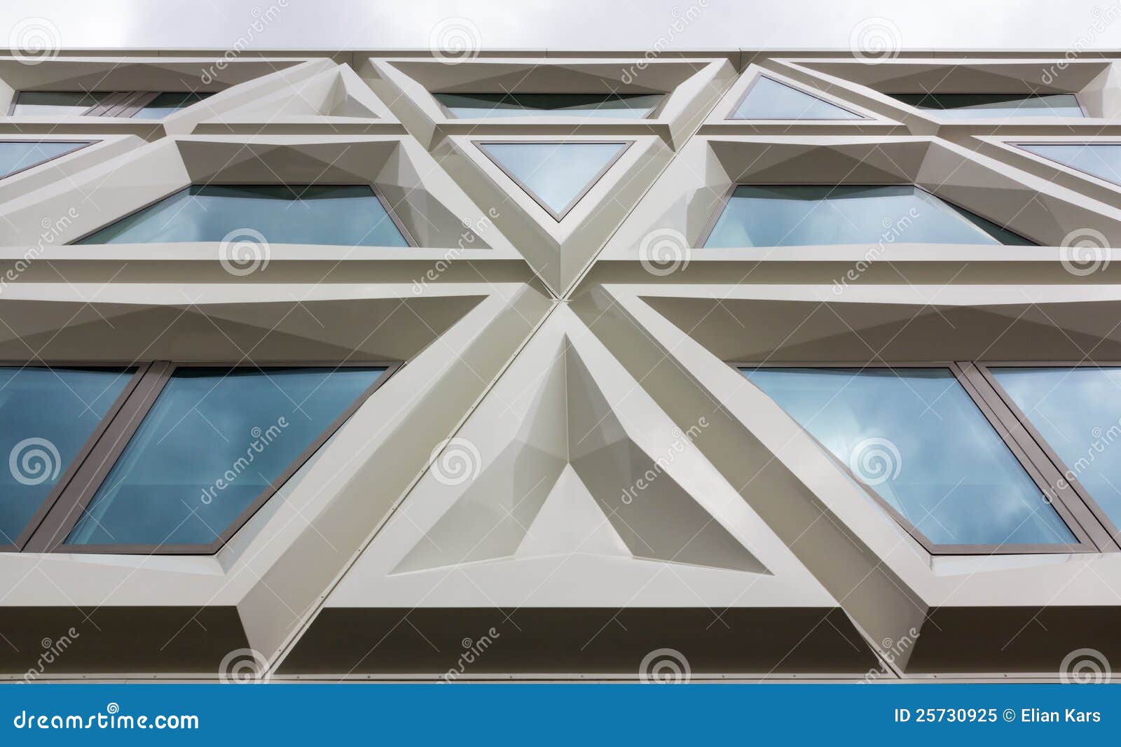 Modern Facade Consisting of Triangles Stock Image - Image of bright ...