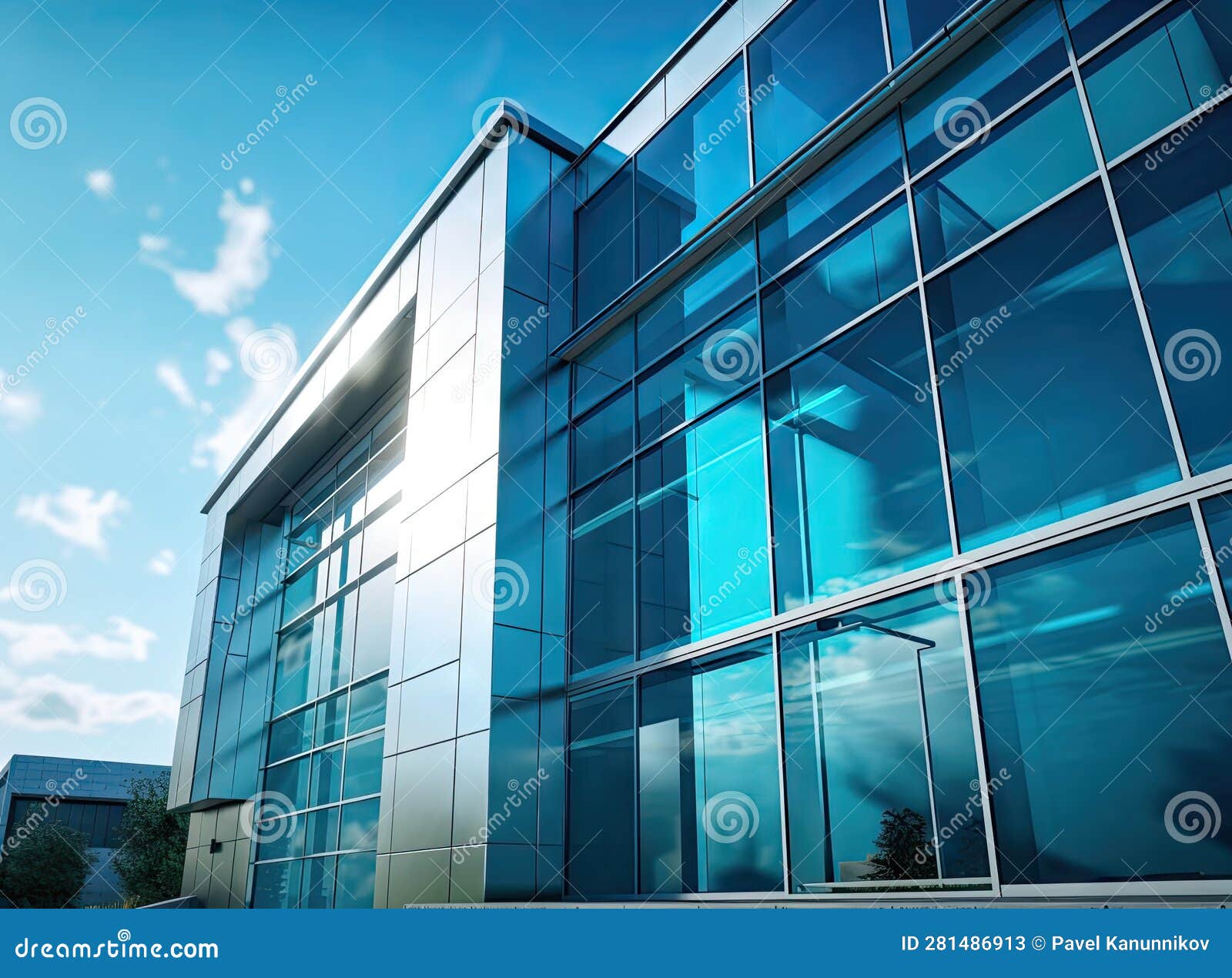 Modern Facade of Glass Building Created with Generative AI Technology ...