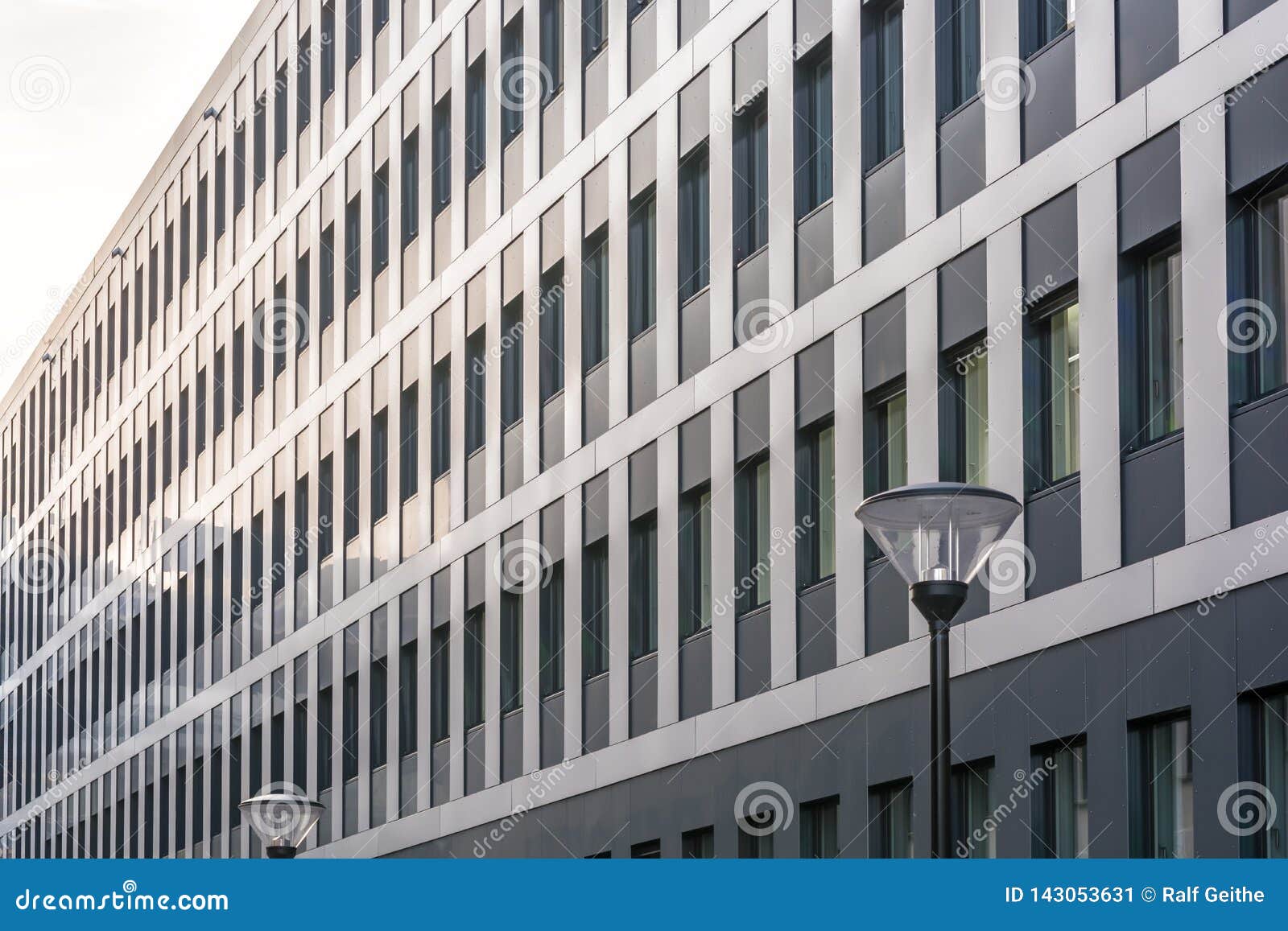 Modern Facade of an Office Building Stock Image - Image of street ...