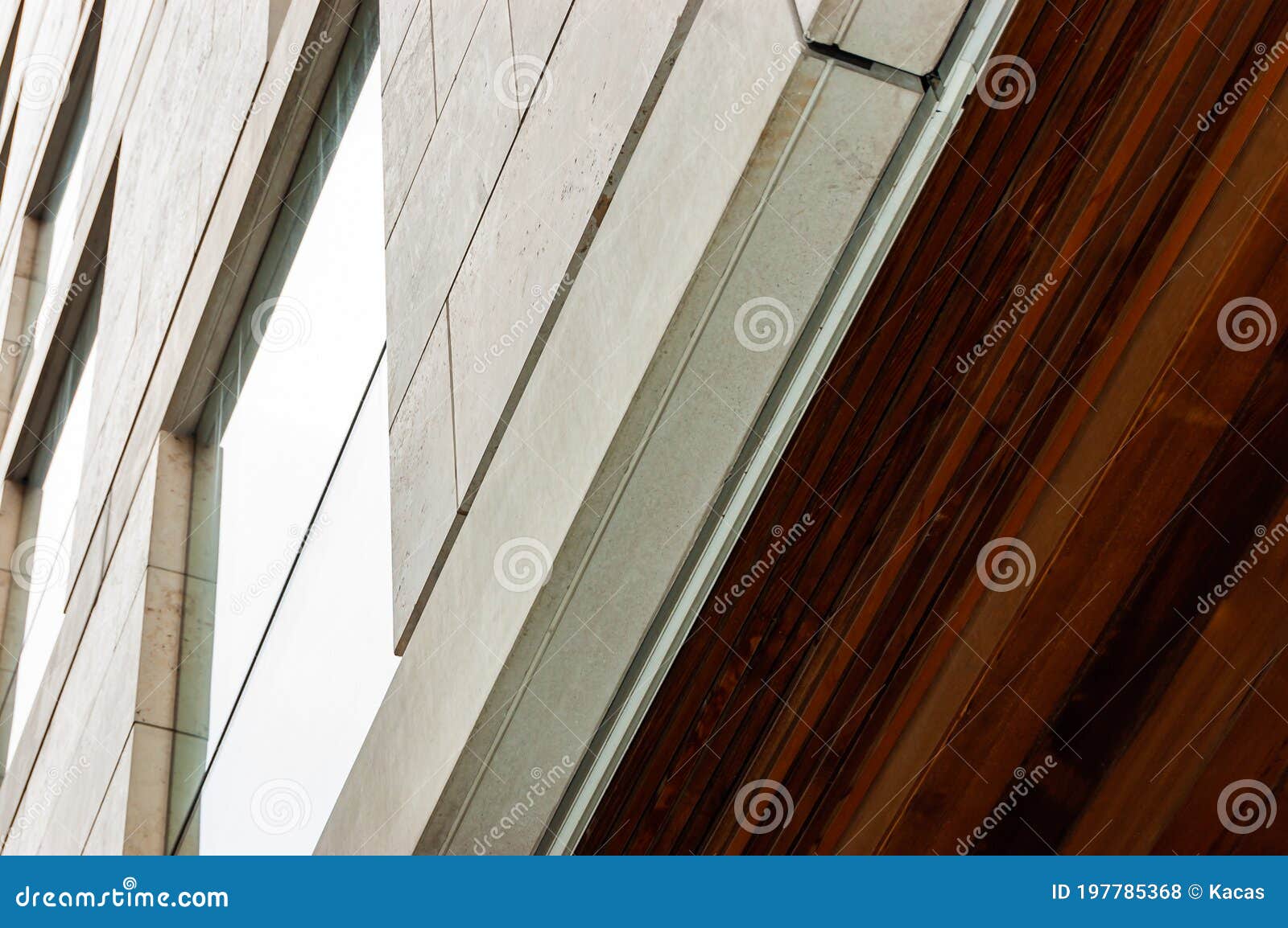 Modern Facade and Windows Cladding with Stone and Ceiling Paneling with ...