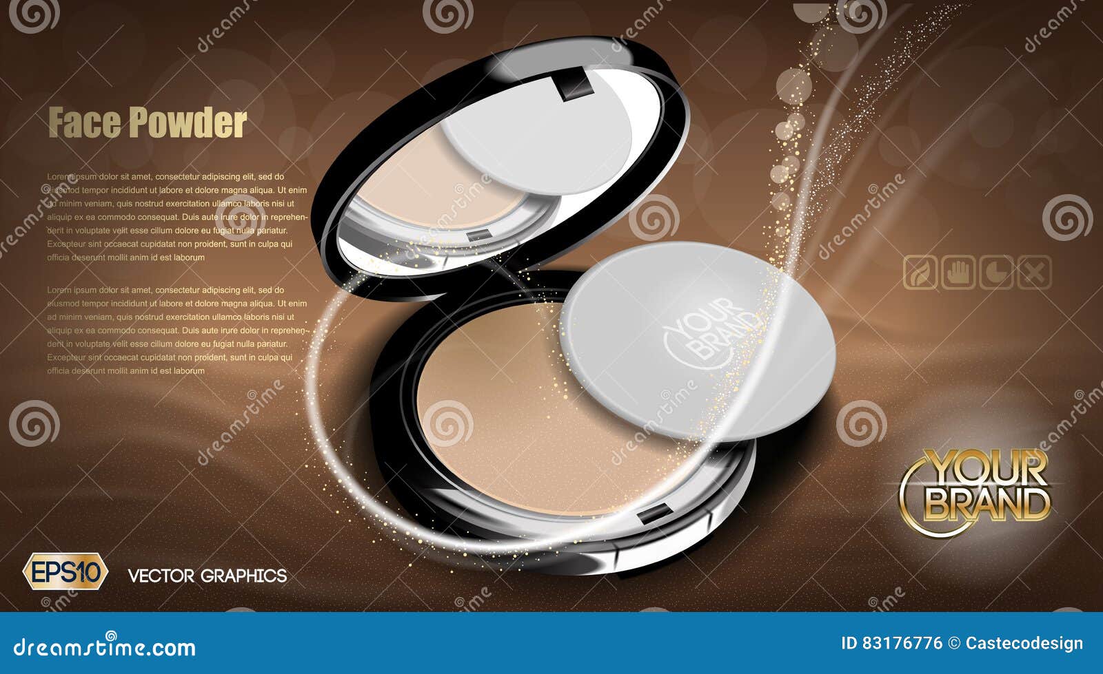 Modern Face Powder Cosmetic Stock Vector - Illustration of brand ...