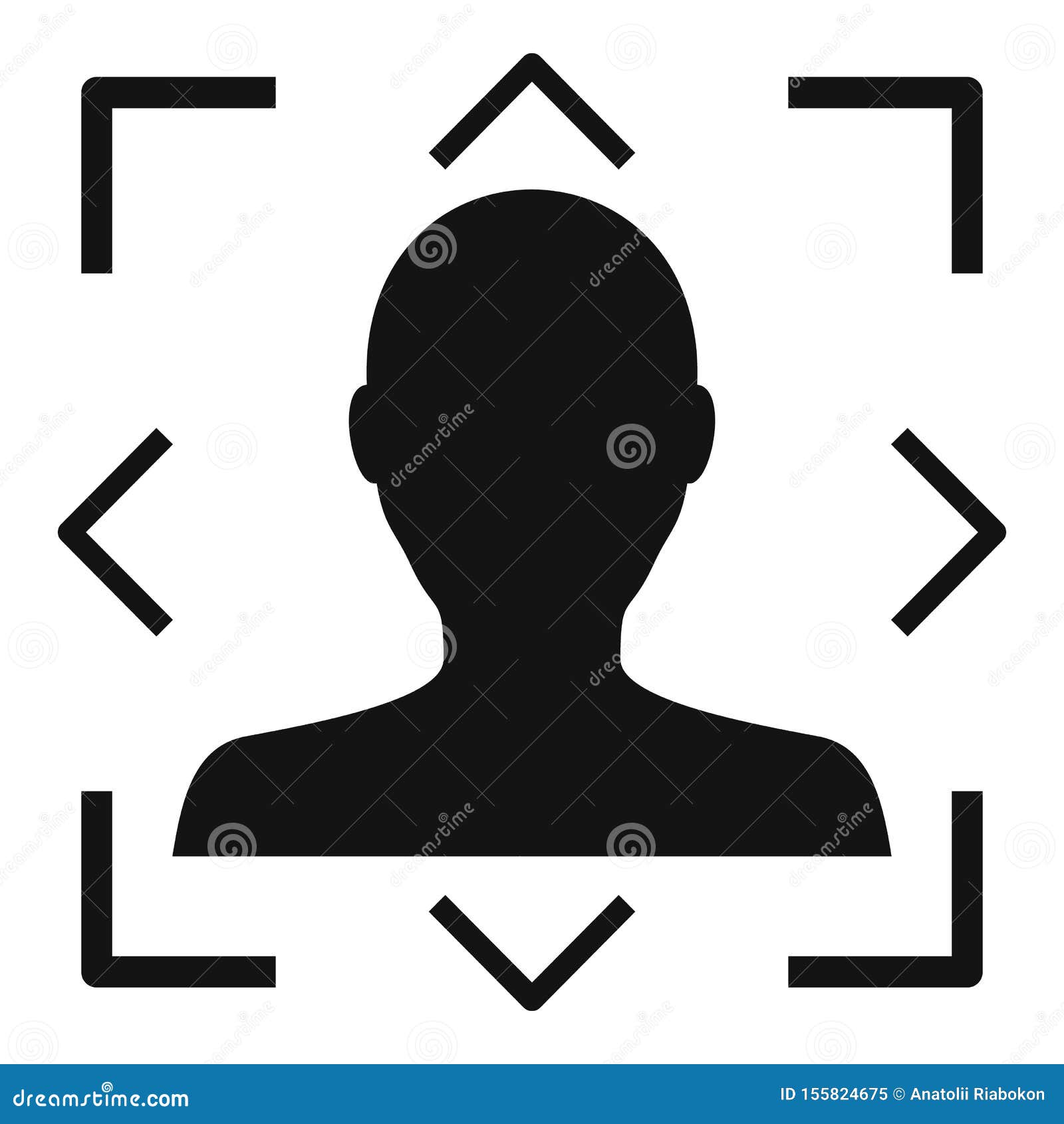 Modern Face Recognition Icon, Simple Style Stock Vector - Illustration ...