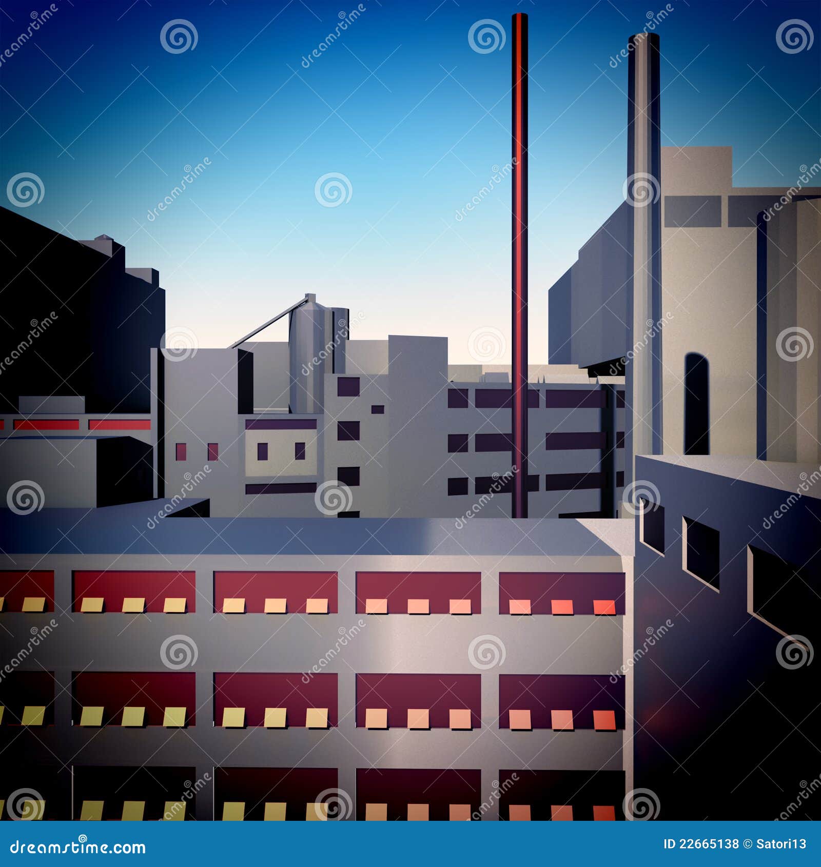 Modern factory stock illustration. Illustration of power - 22665138