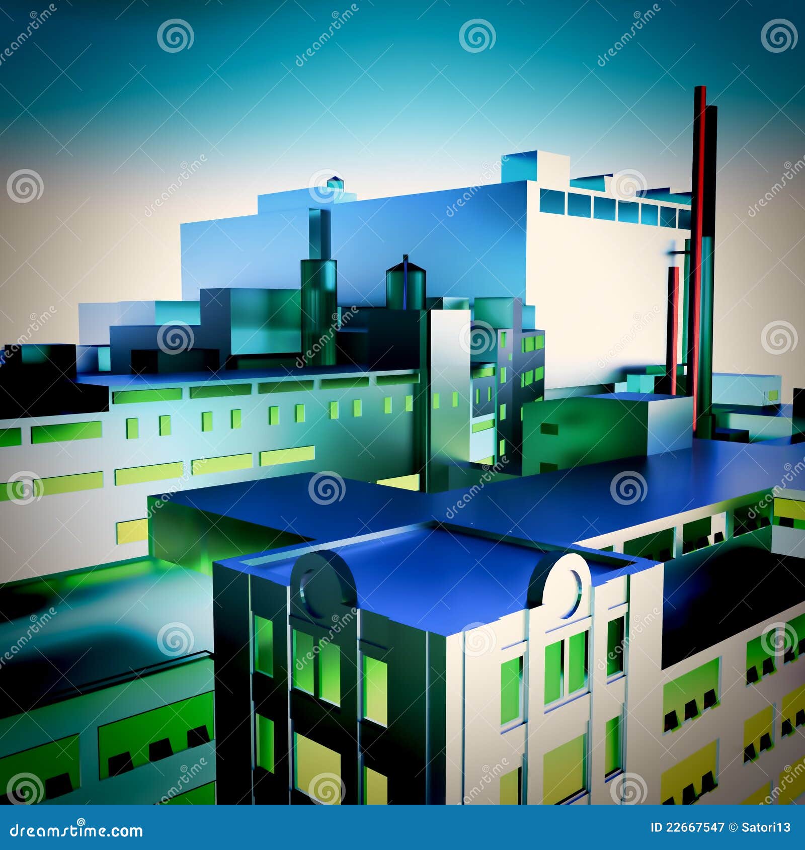 Modern factory stock illustration. Illustration of pollution - 22667547