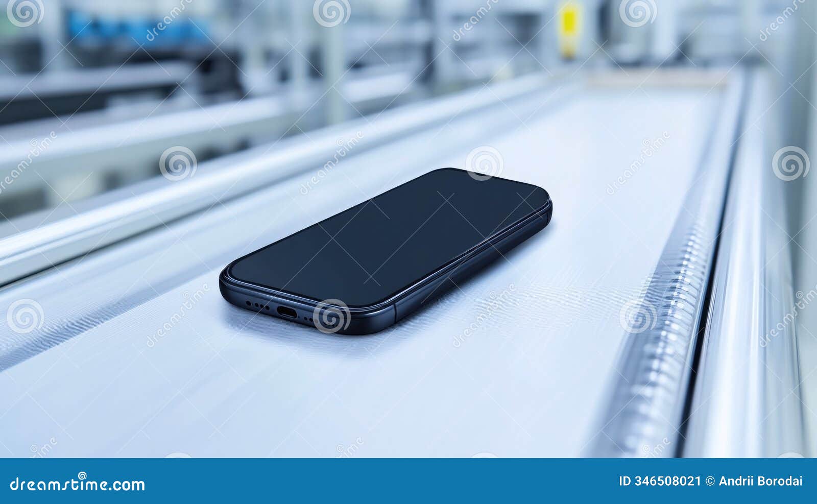Modern Factory Assembly Line for High-Tech Smartphone Production. Stock ...