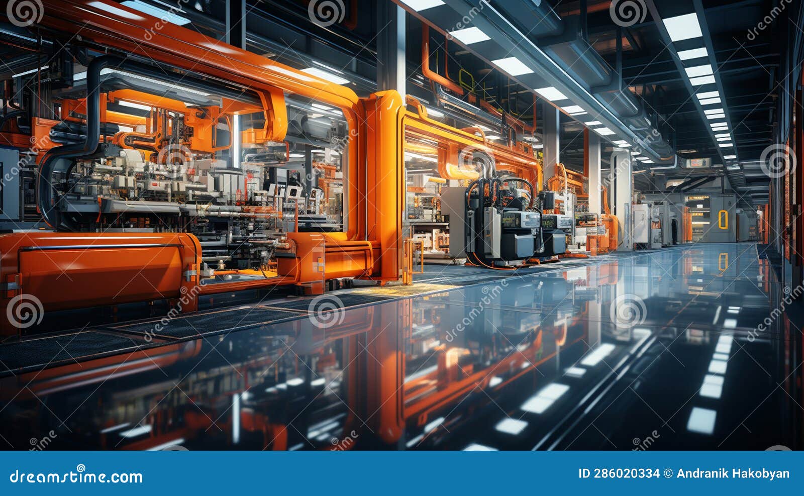 A Modern Factory with Automated Processes. Generative Ai Stock Photo ...