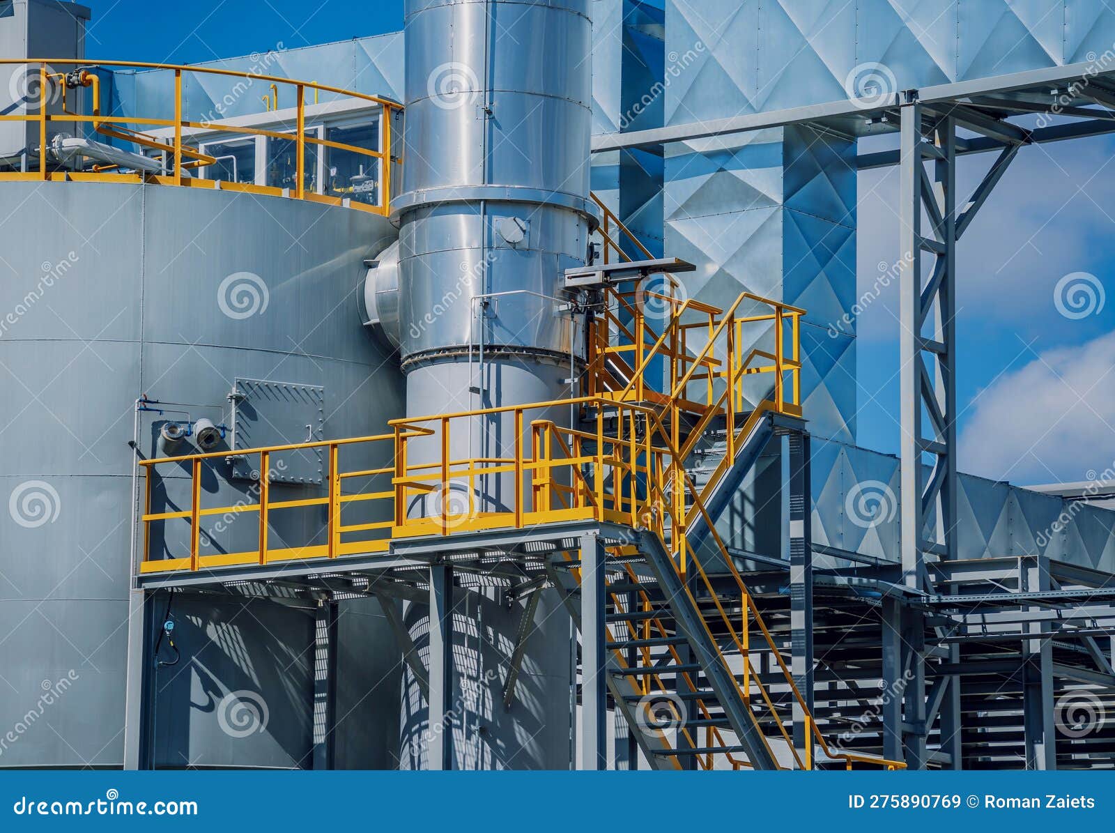 A Modern Factory Building by the Highway Road Stock Image - Image of ...