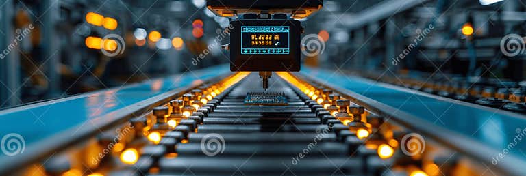 Modern Factory Electronics Assembly Line with PCB Soldering Stations ...