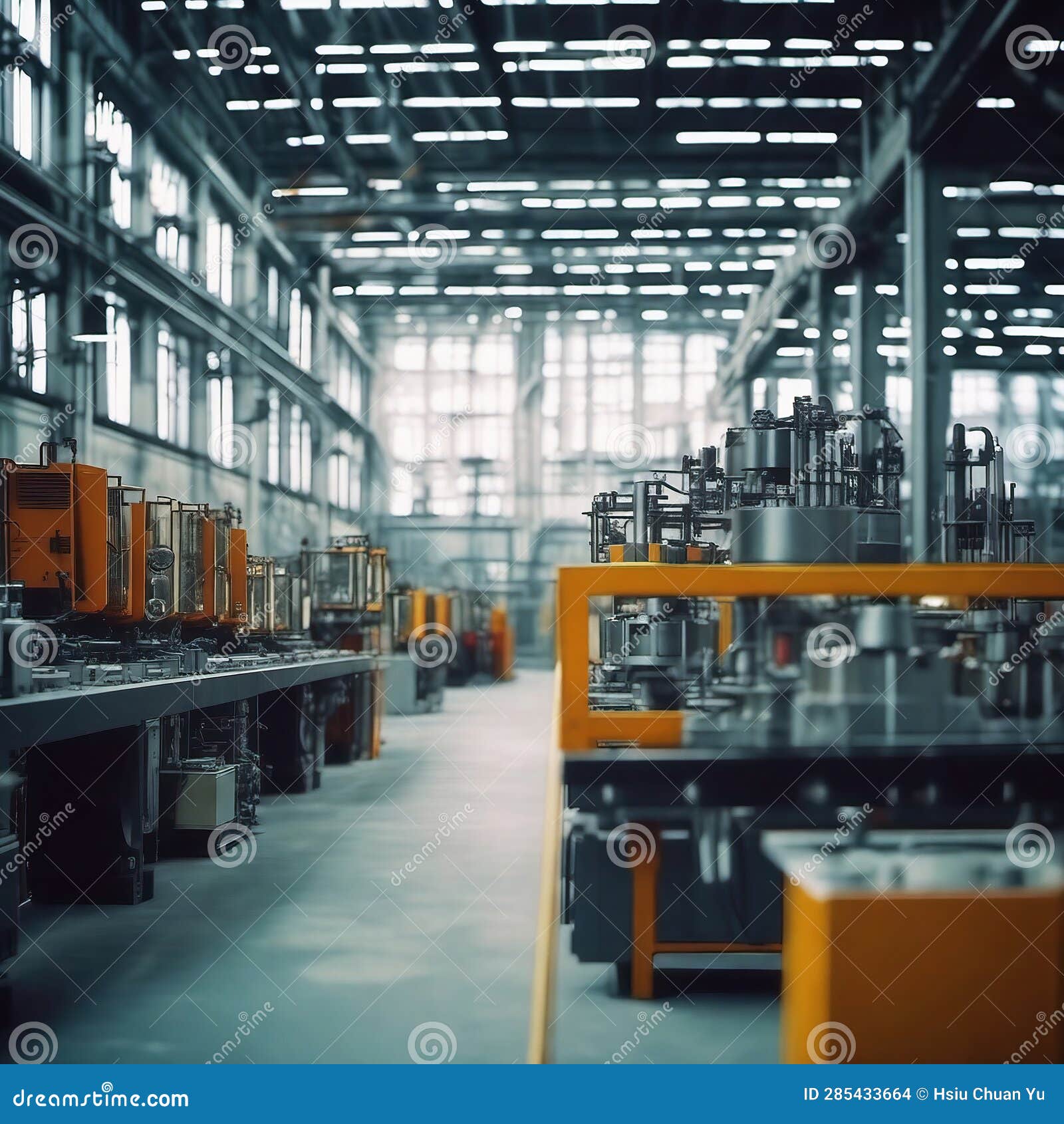 Modern Factory Interior with Mechanic Machines Stock Photo - Image of ...
