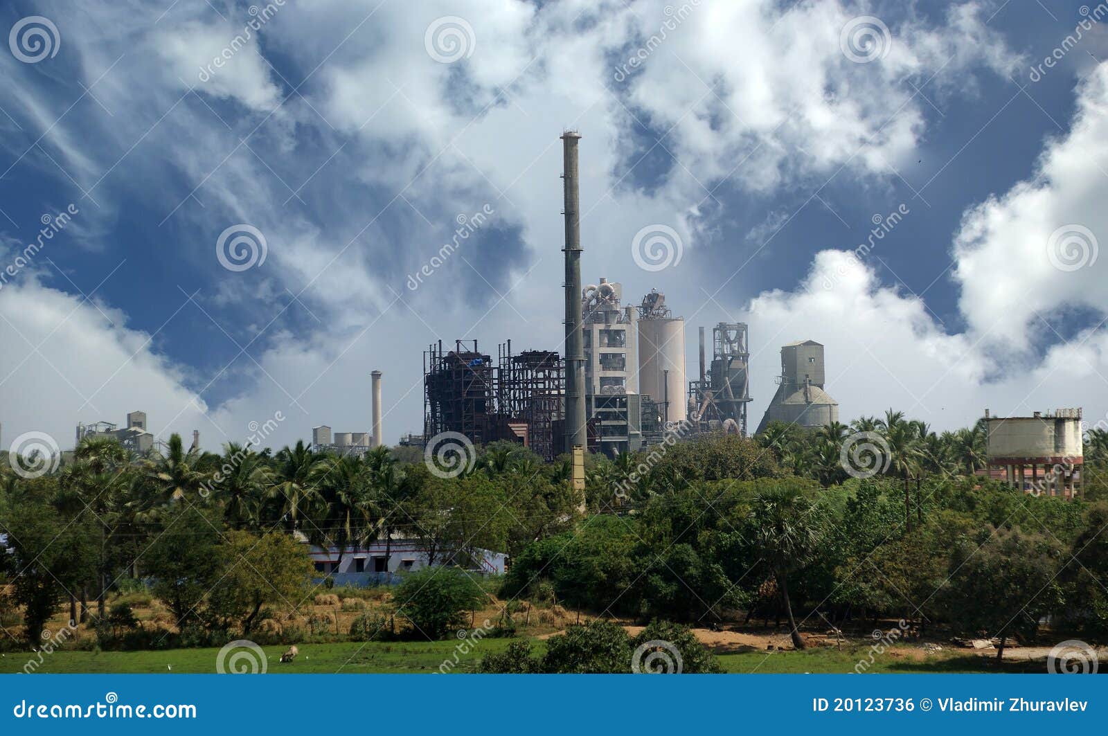 Modern Factory, Kerala, South India Stock Photo - Image of smog, fossil ...